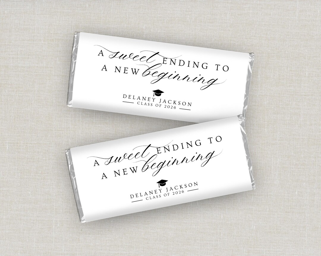Editable Graduation Candy Bar Wrapper, Class of 2026 Grad Party Decor ...