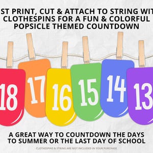 Countdown to Summer Vacation, Last Day of School Countdown Printable ...