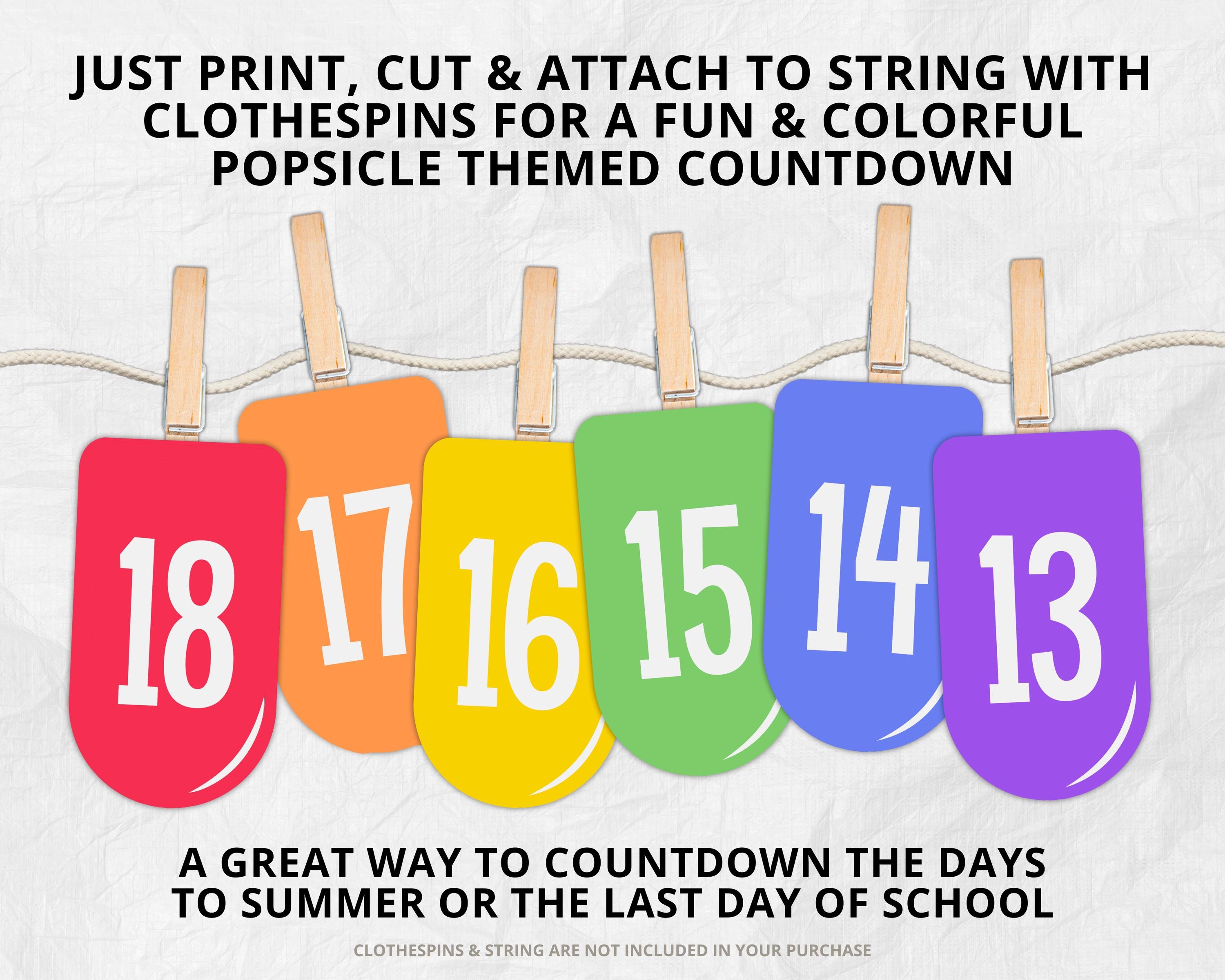 Countdown to Summer Vacation, Last Day of School Countdown Printable ...