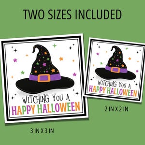 Halloween Sticker Label Tag Printable, Witching You A Happy Halloween ...