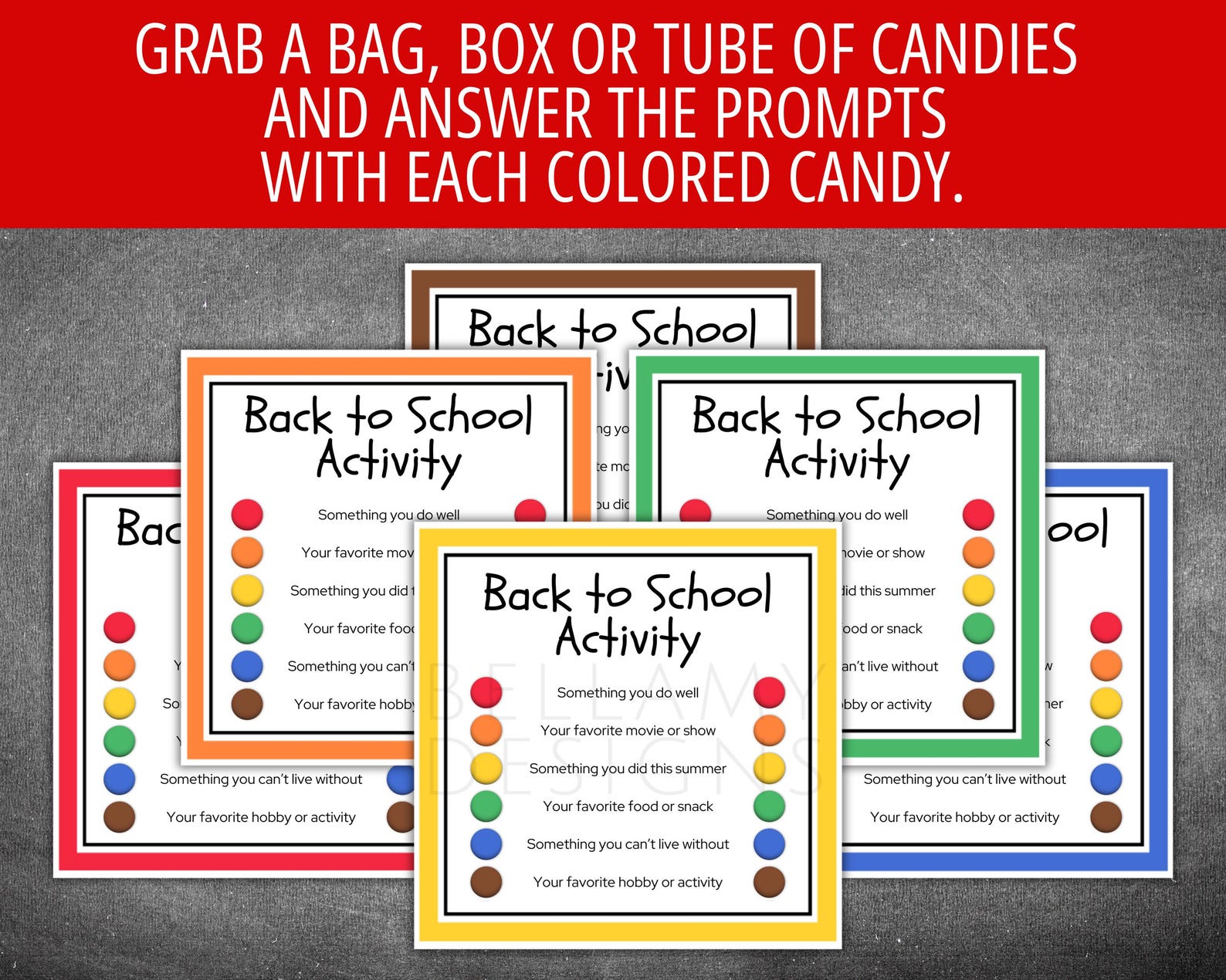 Back to School Activity Game, Chocolate Candies First Day of School ...