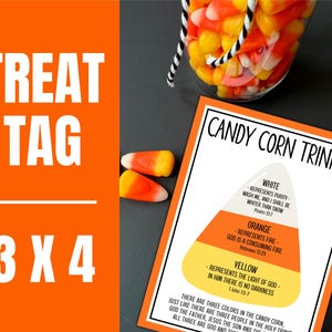 Christian Halloween Treat Tags, Candy Corn Trinity Tag, Treat Bags for ...