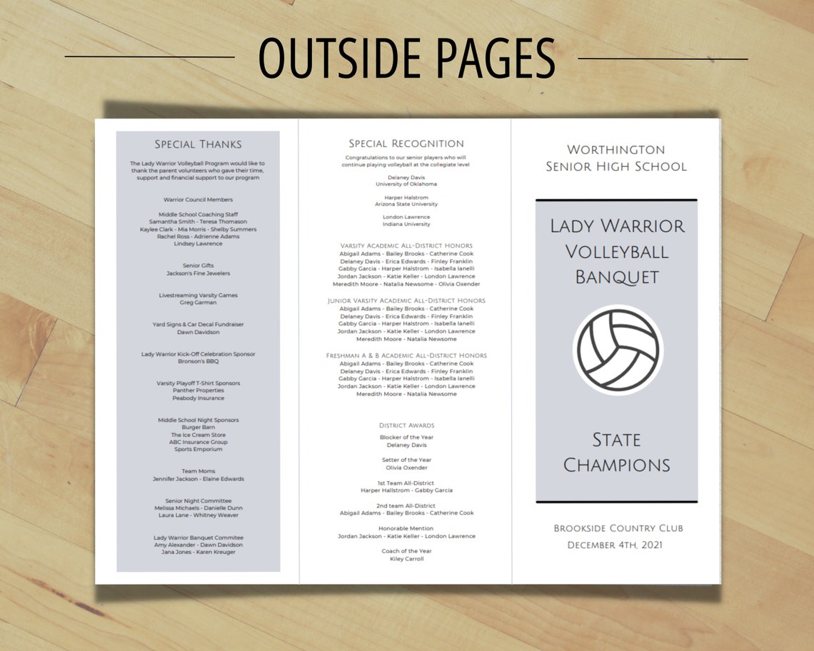 Tri-fold Program Template Printable Folded Program Template - Etsy Canada