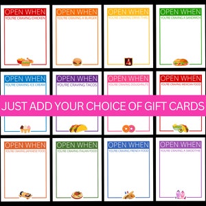 PRINTABLE Graduation Gift Open When Gift Card Book, College Care ...