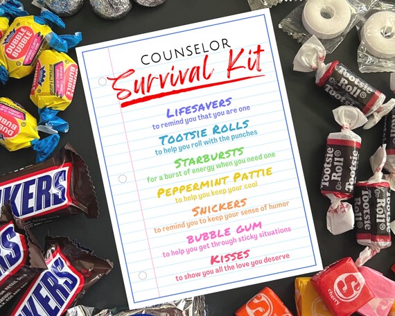Counselor Survival Kit Gift Tags Guidance Counselor - Etsy UK