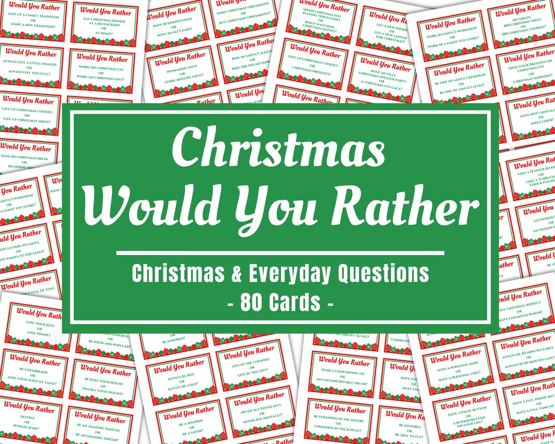 Christmas Would You Rather Activity Printable, Family Game Night ...