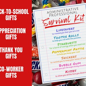 Administrative Professional Survival Kit Gift Tags, Administrative ...