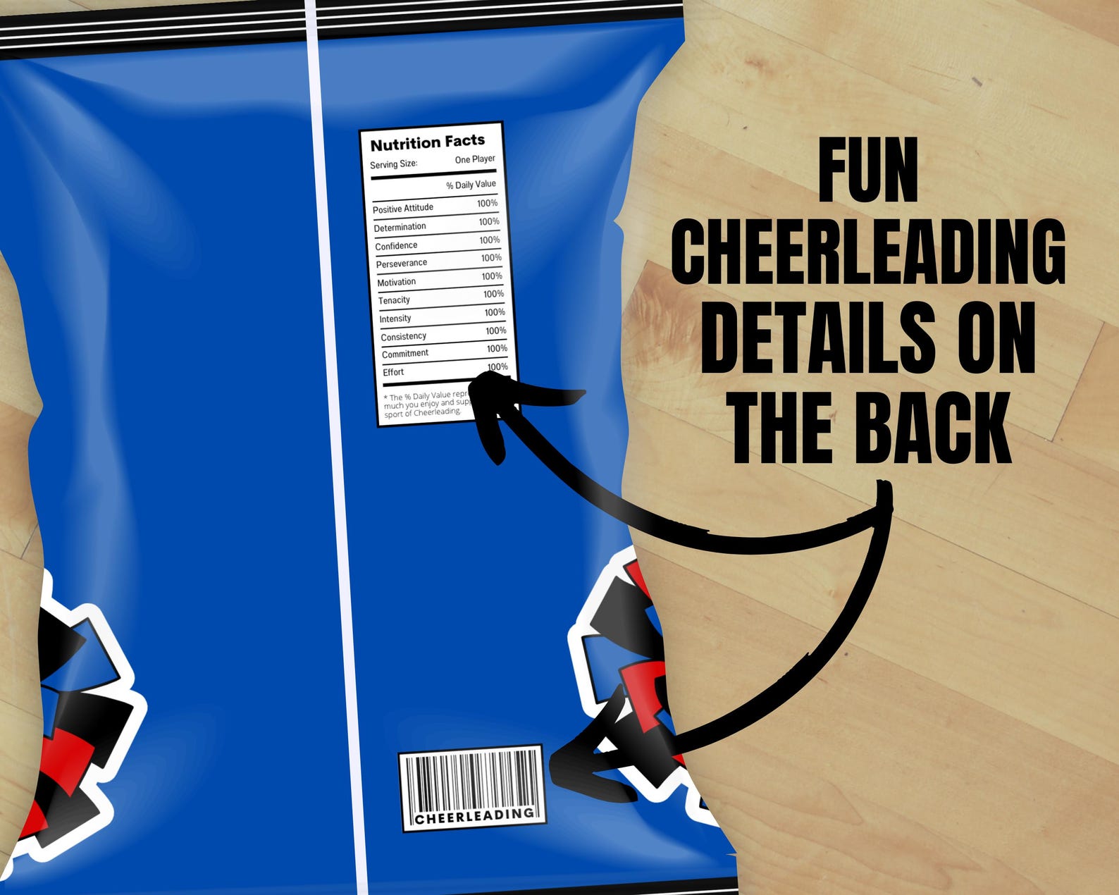 Editable Cheerleading Chip Bag, Cheerleader Goodie Bag Tag for Party ...