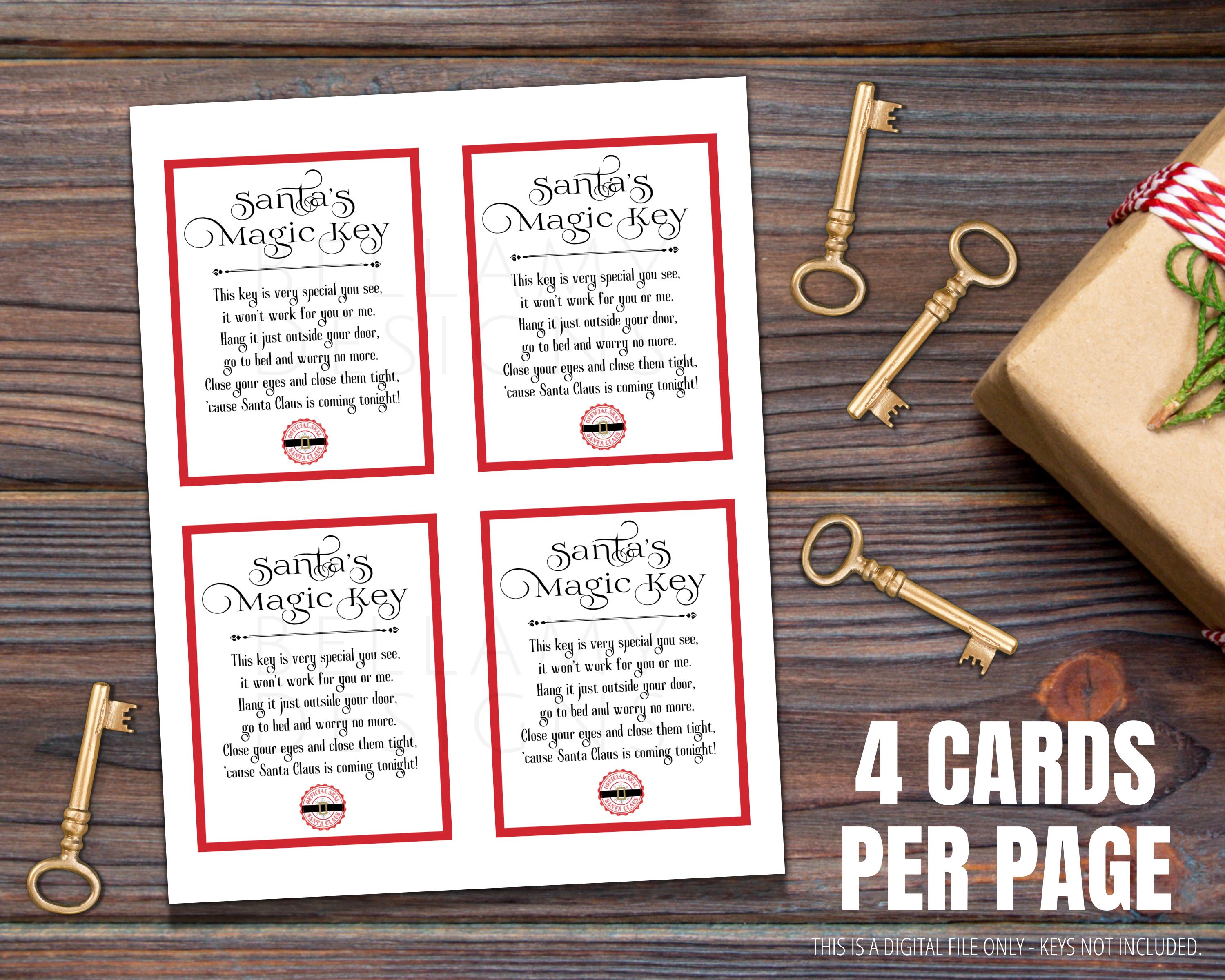 Printable Santa's Magic Key Poem Tag, Santa Key Tag, Party Gift Favor ...