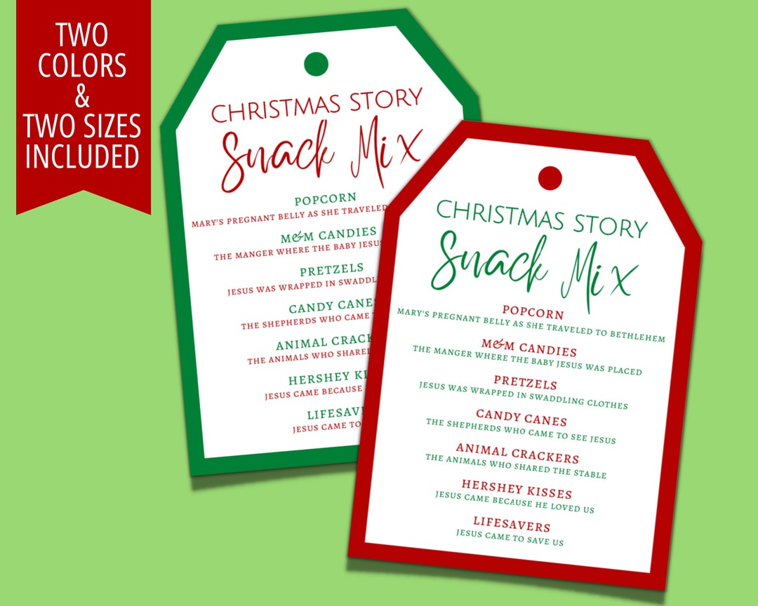 Christmas Story Snack Mix Gift Tag Printable Stocking Stuffer - Etsy