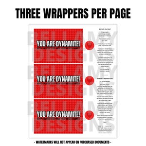 You Are Dynamite Candy Roll Wrapper, School Goodie Bag Party Favors ...