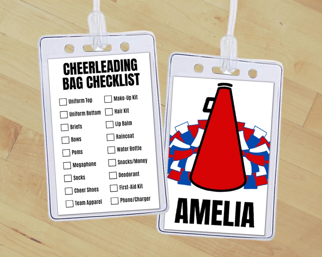Editable Cheerleading Bag Tag Insert, Custom Cheer Equipment Gear ...