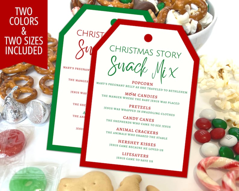 Christmas Story Snack Mix Gift Tag Printable Stocking Stuffer - Etsy