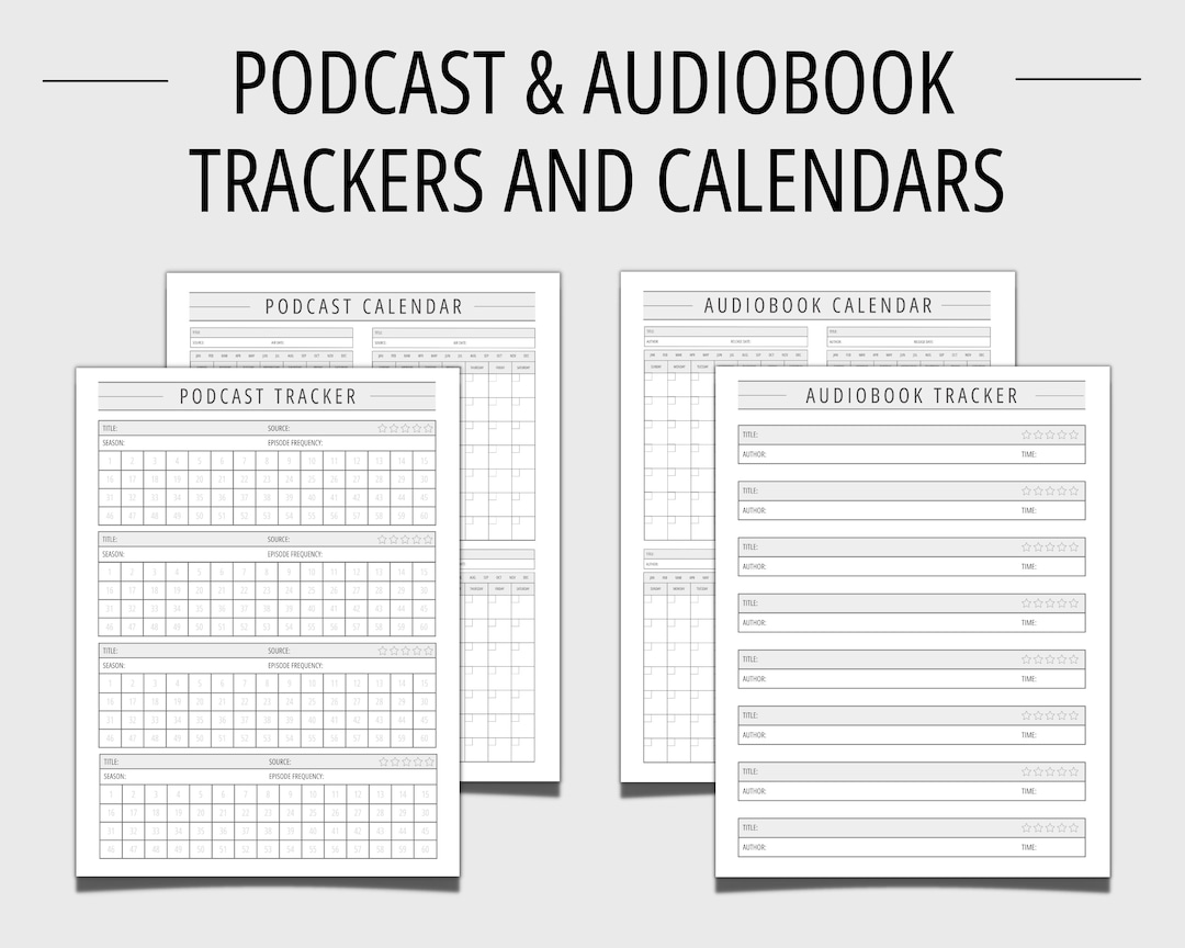 Podcast & Audiobook Trackers, Podcasts and Audio Books Calendar ...