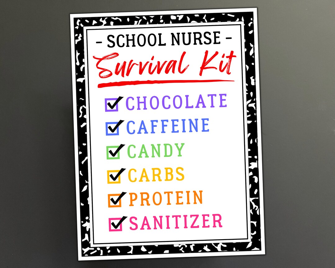 School Nurse Survival Kit Gift Tags, Registered Nurse Appreciation Day ...