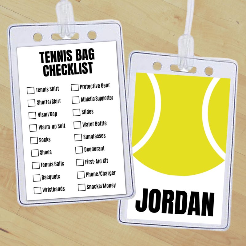 Tennis Bag Tag - Etsy