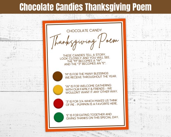Thanksgiving Candy Poem