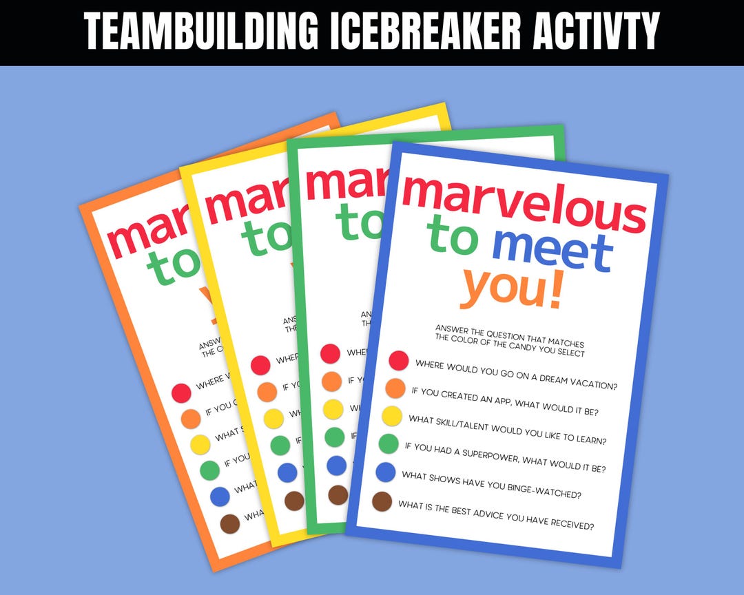 Marvelous to Meet You Team Building Icebreaker Activity, Great for ...