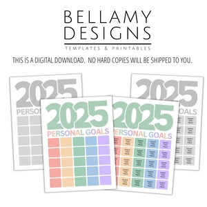 2025 Personal Goals Bingo Game, Printable Goal Sheet, New Year ...