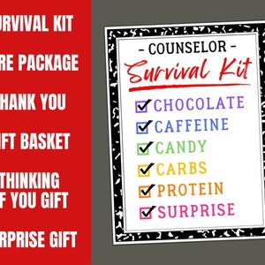 Counselor Gift Tags, School Counselor Back to School Survival Kit ...