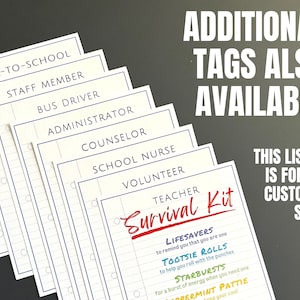 Custodial Staff Survival Kit Gift Tags, School Custodian Staff ...