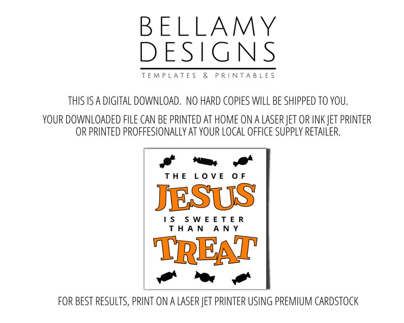 Christian Halloween Treat Tag Religious Halloween Party - Etsy