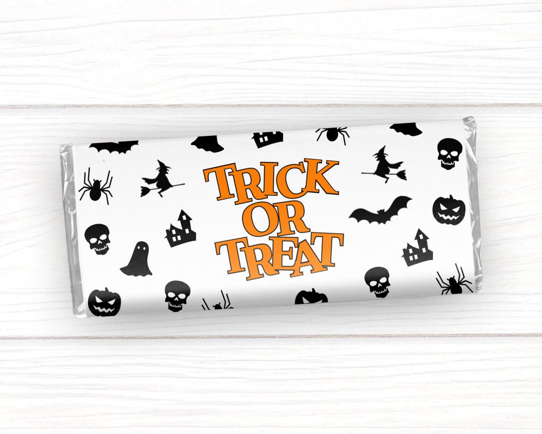 Halloween Candy Bar Wrapper, Chocolate Bar Wrapper, Goodie Bag Party ...
