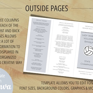 Tri-fold Program Template Printable Folded Program Template - Etsy Canada