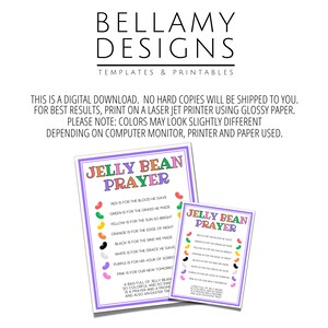 Jelly Bean Prayer Poem Printable, Religious Gift Tags, Easter Basket ...