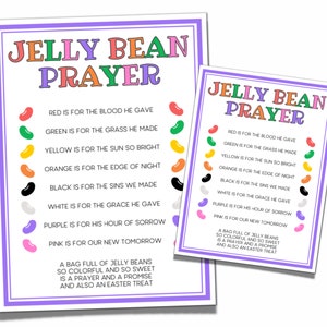Jelly Bean Prayer Poem Printable Religious Gift Tags Easter - Etsy