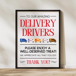 Everyday Use Delivery Driver Thank You Sign Printable, Year Round ...