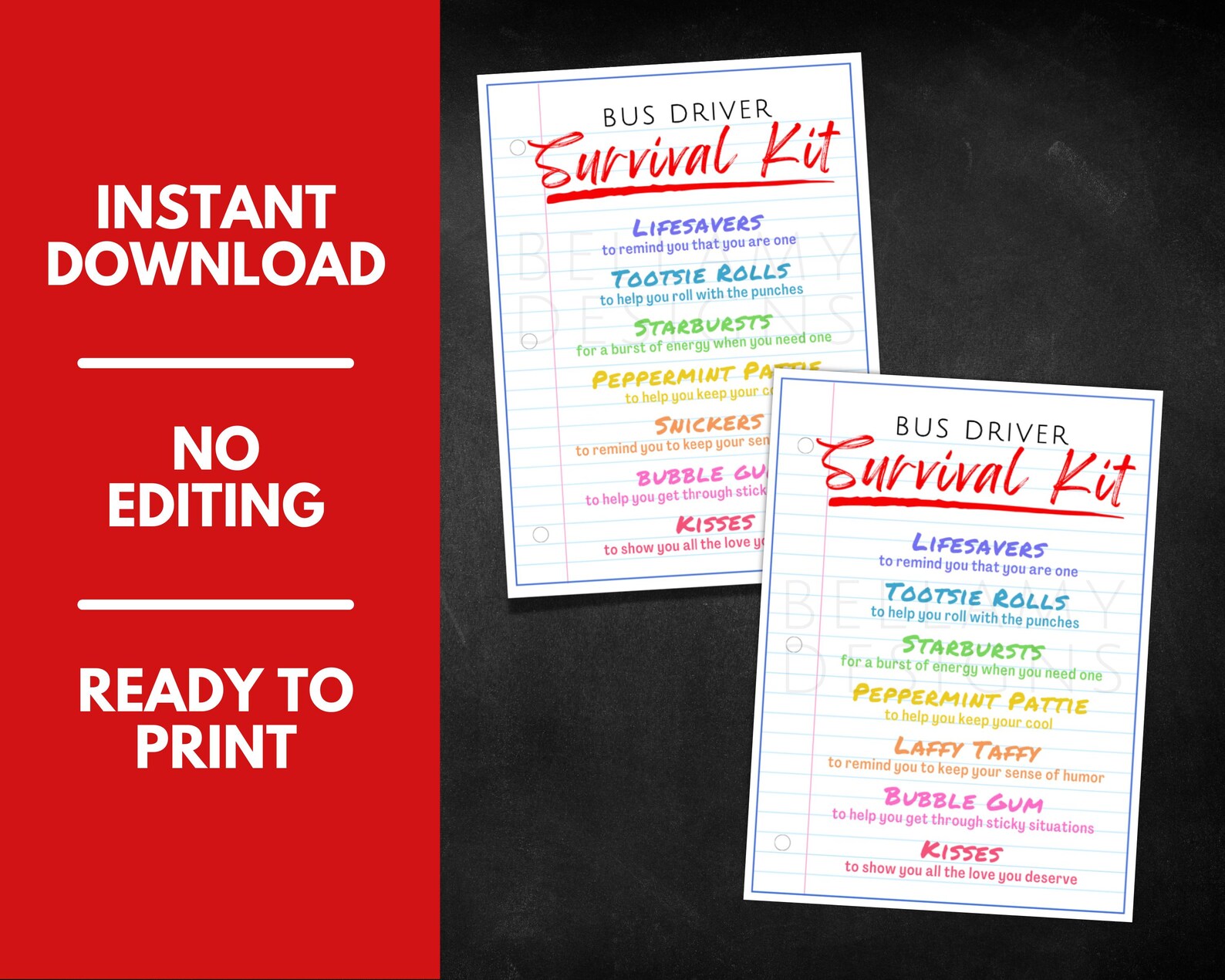 Bus Driver Survival Kit Gift Tags, Transportation Department ...