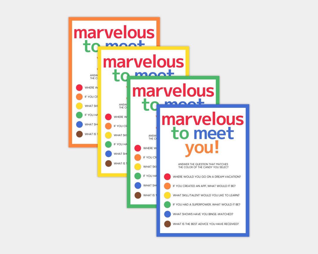 Marvelous to Meet You Team Building Icebreaker Activity, Great for ...
