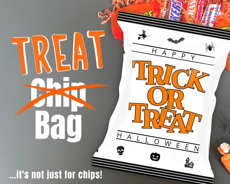 Halloween Chip Bag Wrapper Trick or Treat Party Favor Snack - Etsy