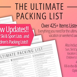 Ultimate Packing List Printable Packing Planner List Planner - Etsy
