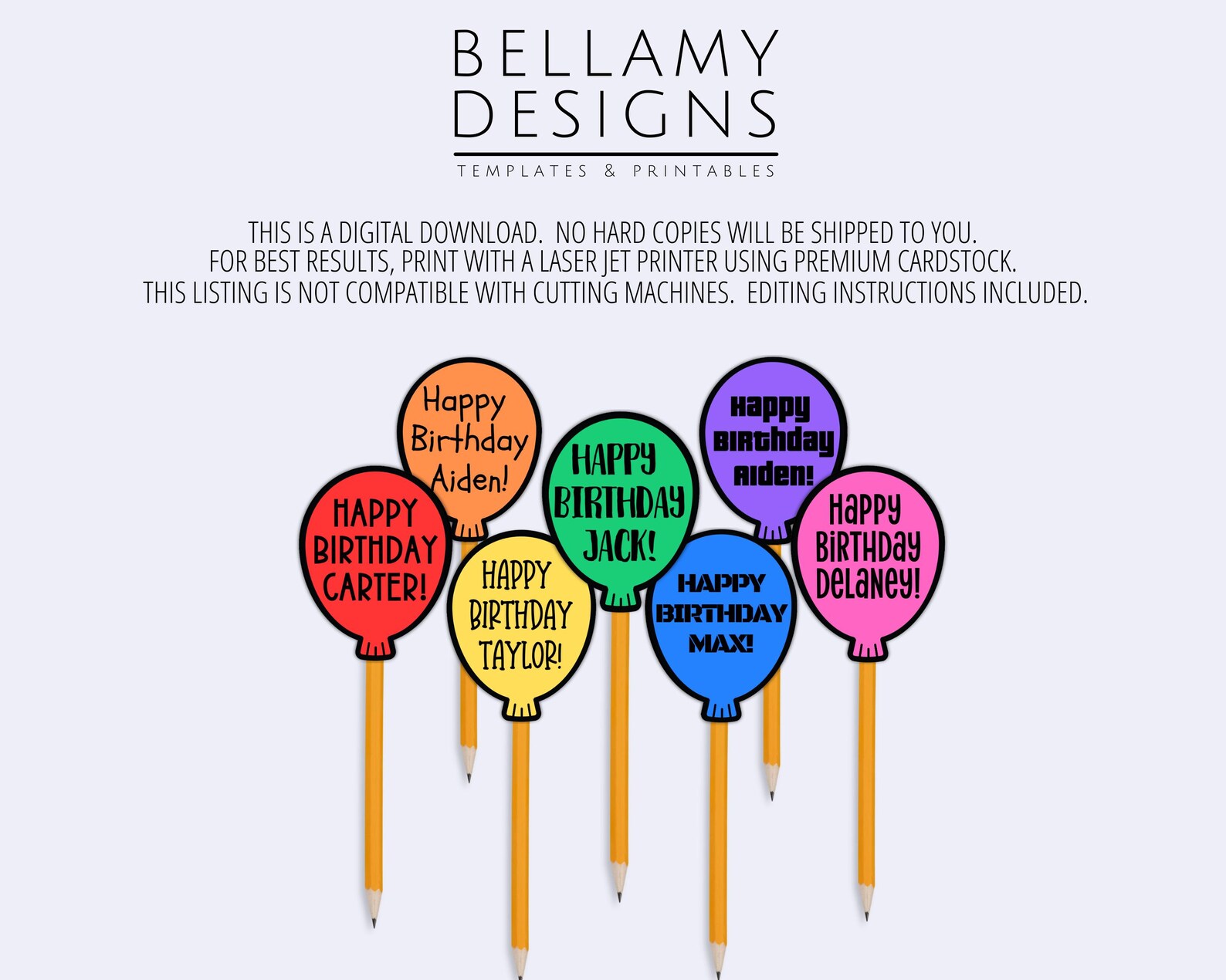 Balloon Pencil Toppers, Student Birthday Gift, Goodie Bag Party Favors ...