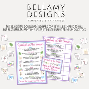 Easter Symbols & Christian Activity Sheet Printable, He is Risen Jesus ...