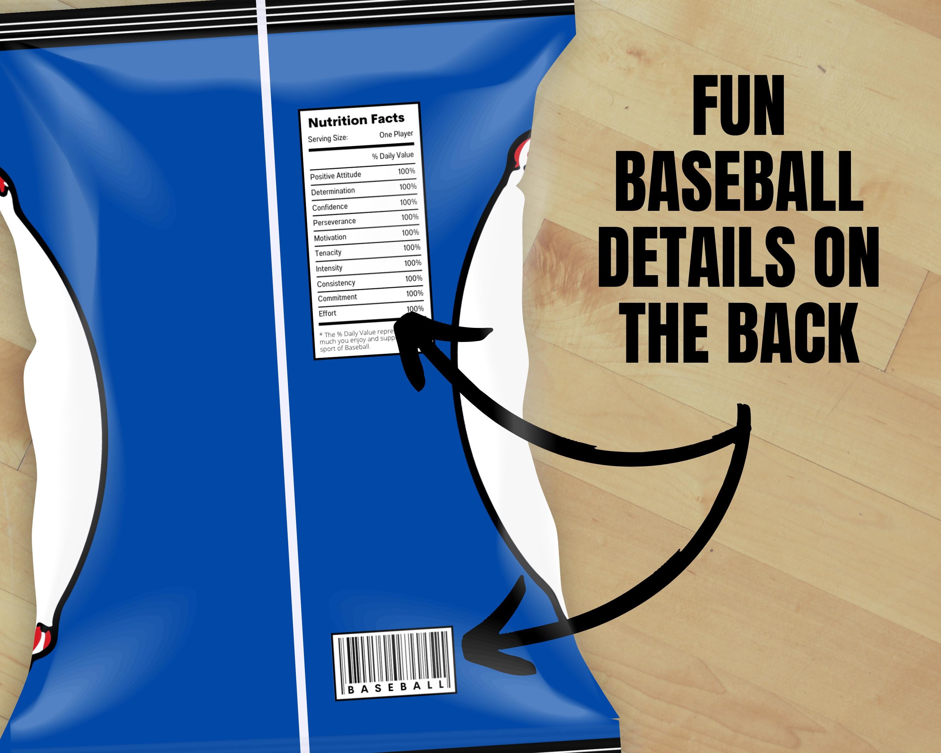 Baseball Chip Bag, Goodie Bag Party Favors, Great for Baseball Mom ...