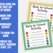 Back to School Activity Game, Chocolate Candies First Day of School ...
