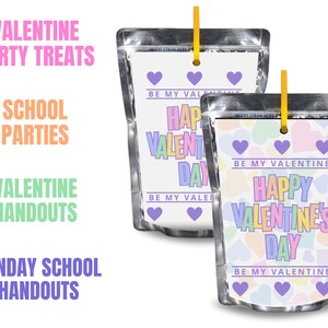 Valentine Juice Pouch Labels Wrappers, Valentine's Day School Party or ...