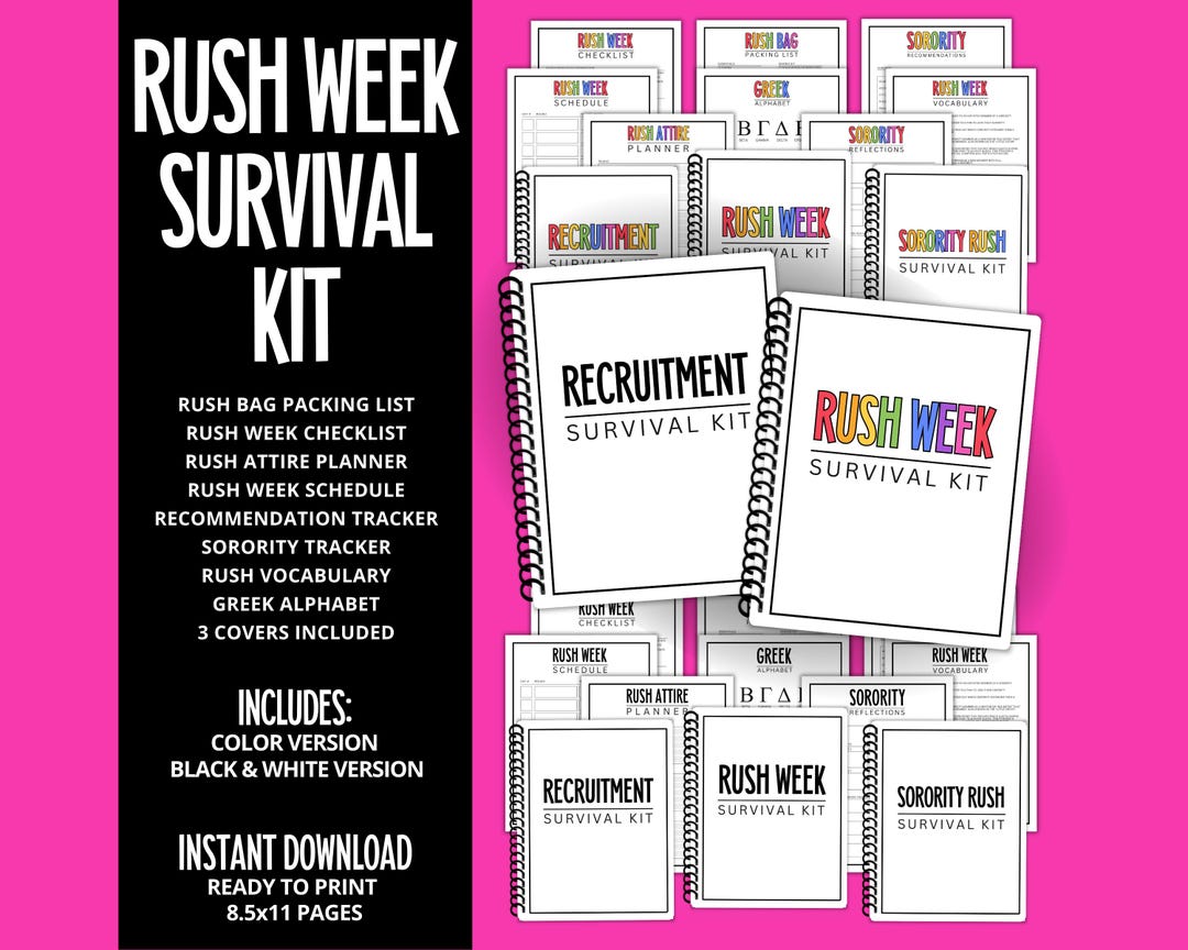 Sorority Recruitment Week Bundle, Sorority Rush Planner Checklist ...