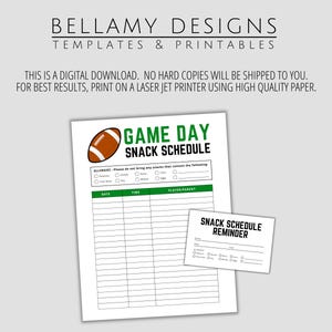 EDITABLE Football Snack Schedule Sign up Sheet, Football Coach and Team ...