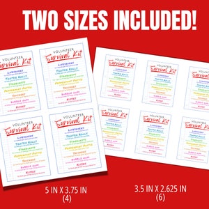 Volunteer Survival Kit Gift Tags, Volunteer Appreciation and Thank You ...