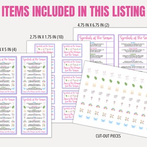 Easter Symbols & Christian Activity Sheet Printable, He is Risen Jesus ...