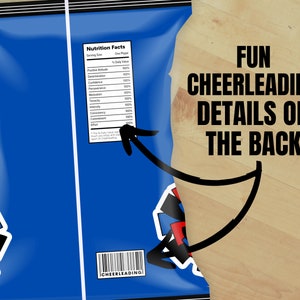 Cheerleading Chip & Treat Bag, Editable Cheerleader Ball Chip Bag ...