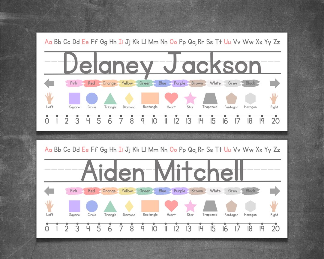 Pastel Colors Student Desk Name Tag, Desk Decoration Classroom Desk ...