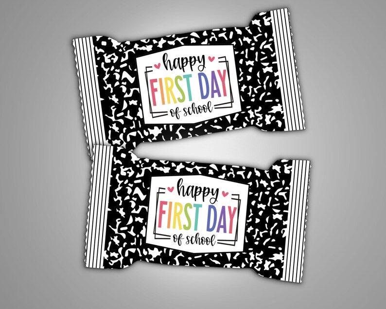 Happy First Day of School Rice Cereal Treat Wrapper, Marshmallow Crispy ...