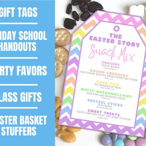 Religious Easter Story Snack Mix Gift Tags, Easter Basket Stuffer Treat ...