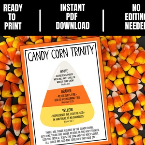 Candy Corn Trinity Tag, Christian Halloween Treat Tags, Treat Bag Tag ...