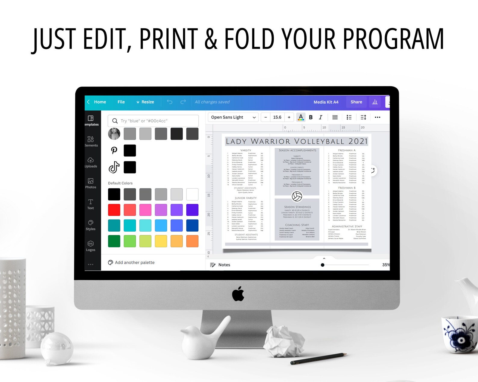 Tri-fold Program Template Printable Folded Program Template - Etsy Canada